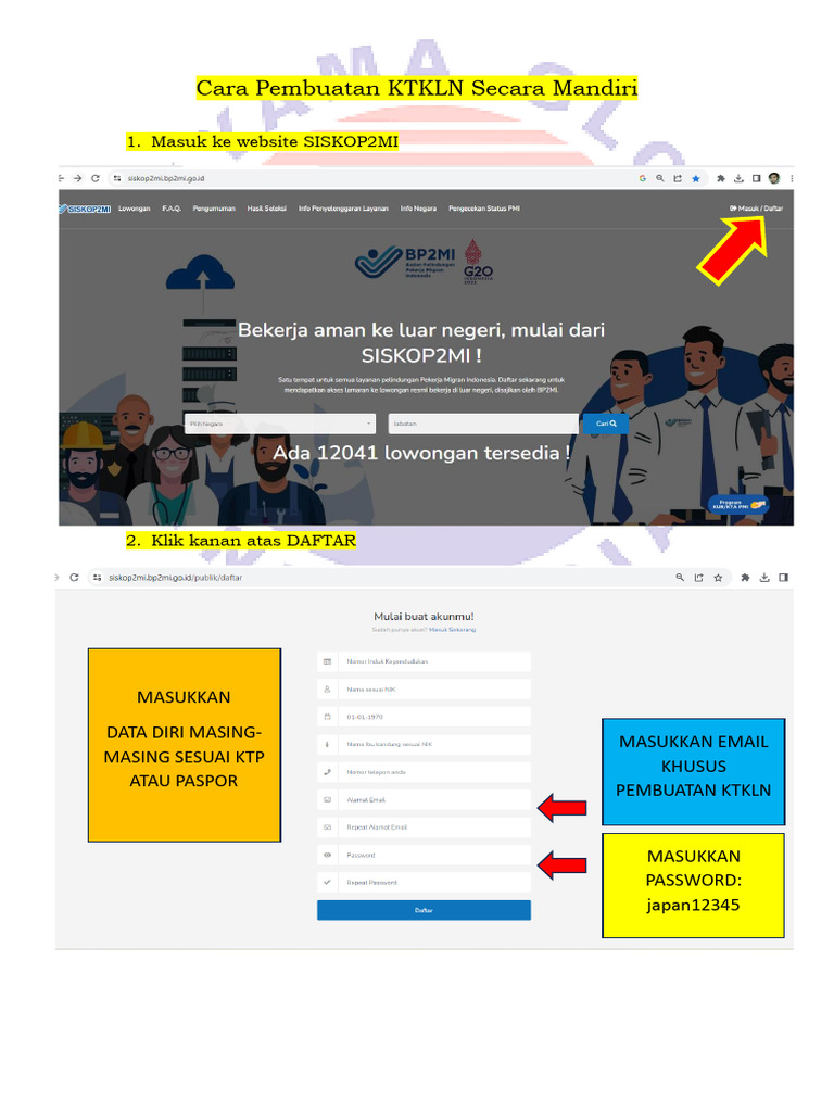 Cara Pembuatan KTKLN Secara Mandiri | PDF
