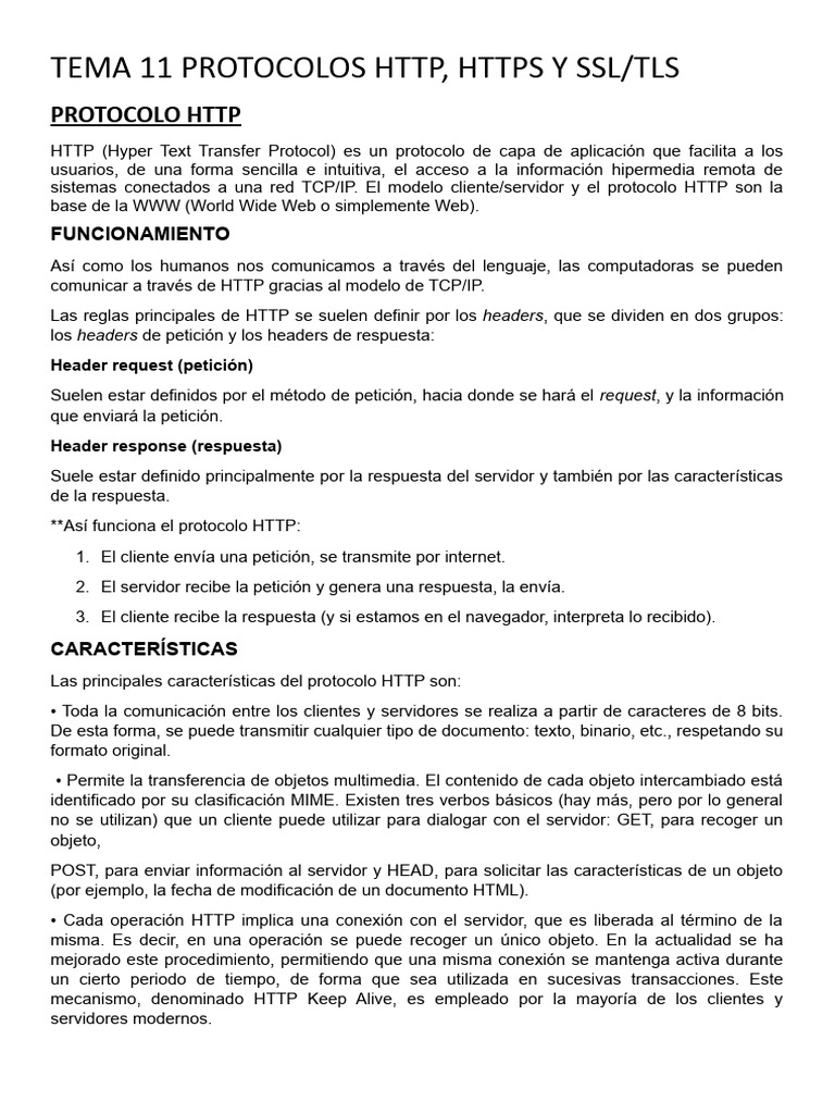Protocolos HTTP y Seguridad Web | PDF | Transport Layer Security | Internet y web