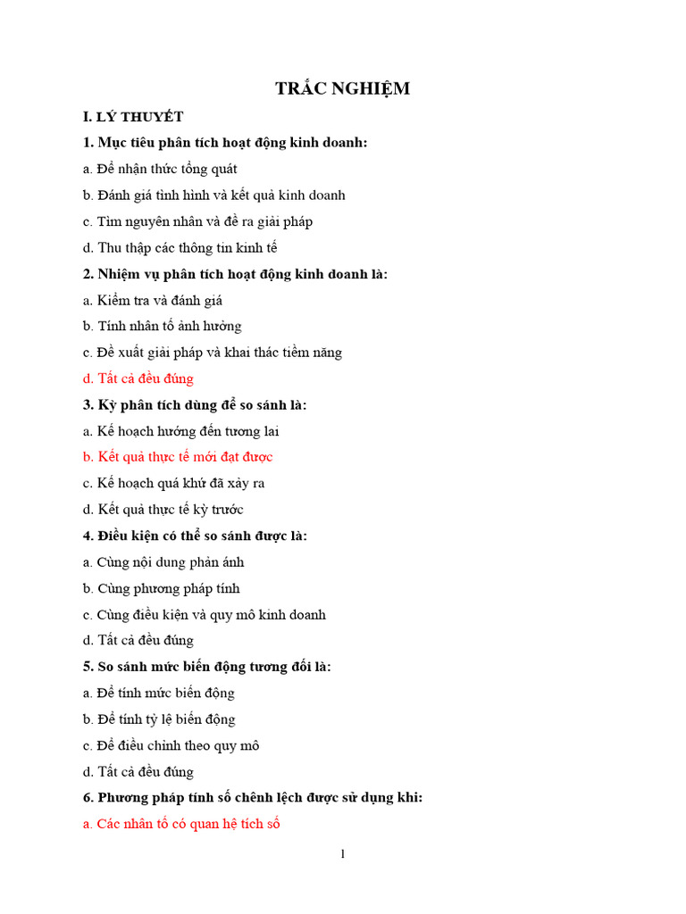 Trắc Nghiệm | PDF