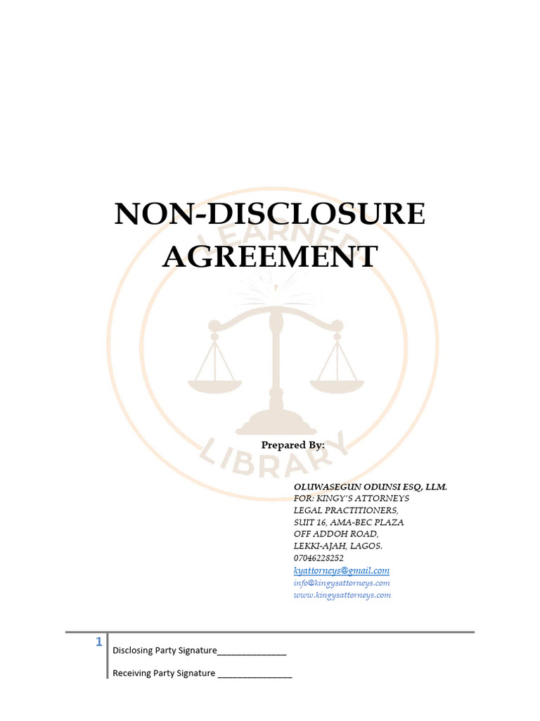 Non Disclosure Agreement | PDF