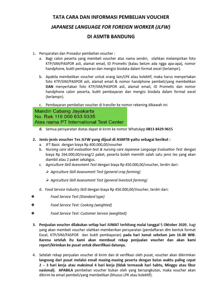 Panduan Pembelian Voucher JLFW ASMTB | PDF | Karier & Perkembangan ...