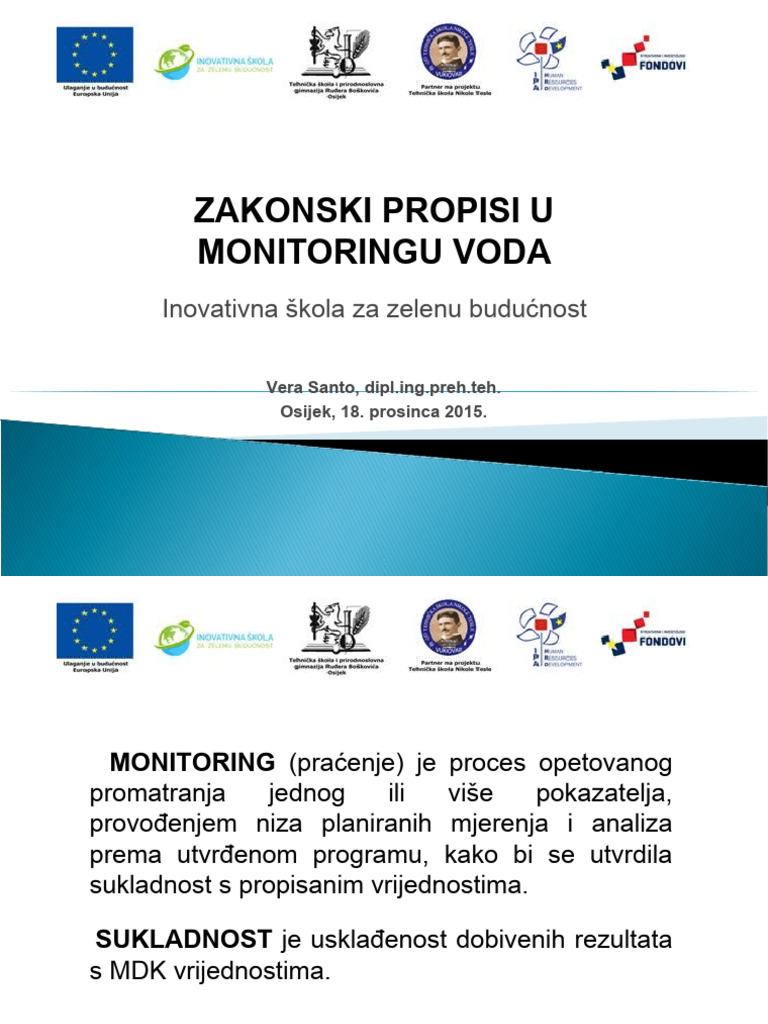 Zakonski Propisi U Monitoringu Voda1 | PDF