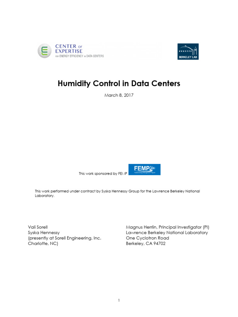 Humidity Control in Data Centers.03242017_0 | PDF | Humidity | Air ...