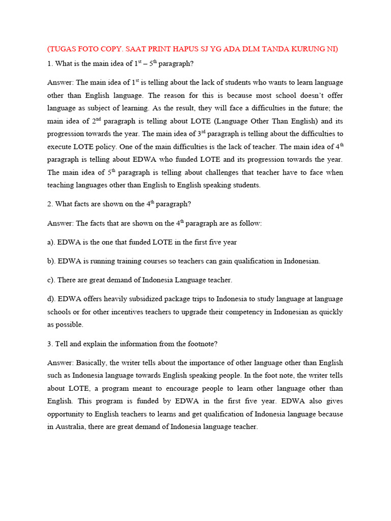 Icha - Tugas Fotocopy & Essay | PDF | Language Arts & Discipline