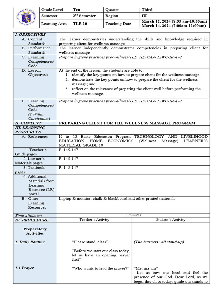 DLP Preparing The Client | PDF | Learning | Teachers