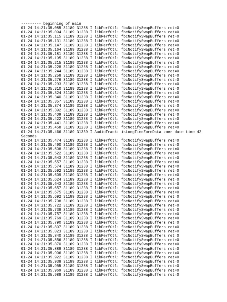 Log Analysis: libPerfCtl SwapBuffers | PDF | Computers