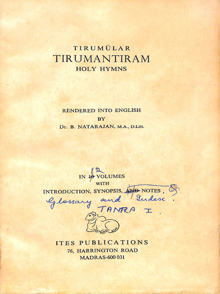Tirumular Tirumantiram Holy Hymns | PDF