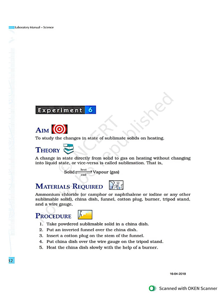 Chemistry Practical STD IX | PDF