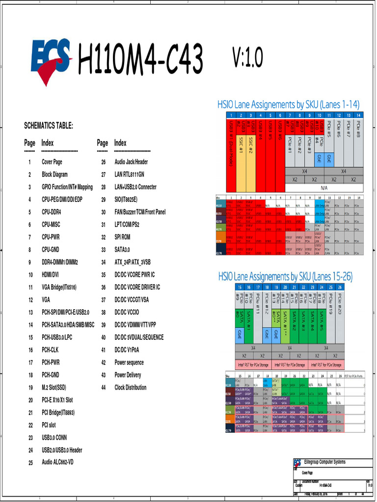 ECS H110M4-C43 Rev V1.0 Схема | PDF | Computer Science | Computer Hardware
