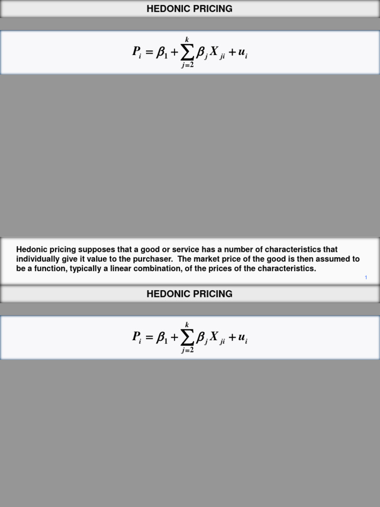 Hedonic Pricing | PDF
