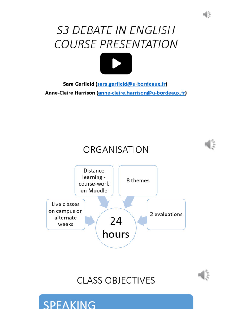 Anglais S3 Debate Course Presentation | PDF | Learning | Cognition