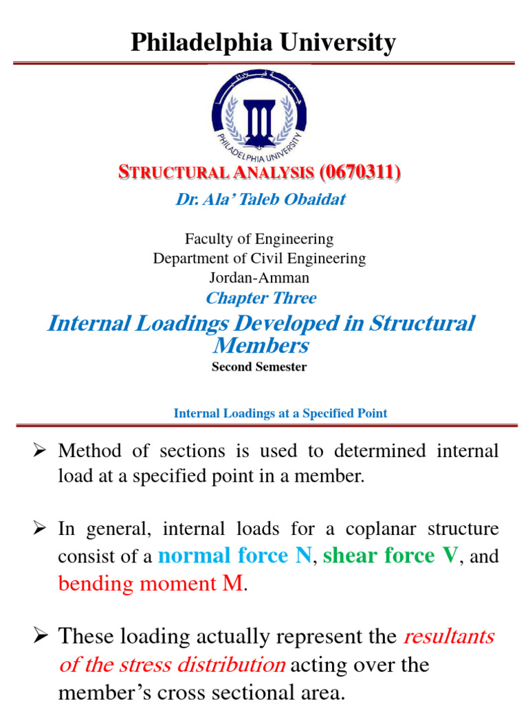 4- Chapter 3 part 1-Internal Loadings | PDF | Bending | Beam (Structure)