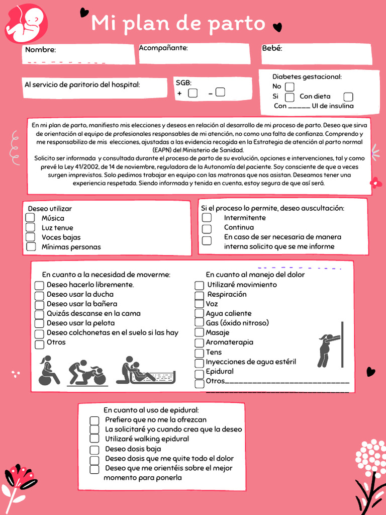 Plan de Parto 1 | PDF | Parto | Seccion de cesárea