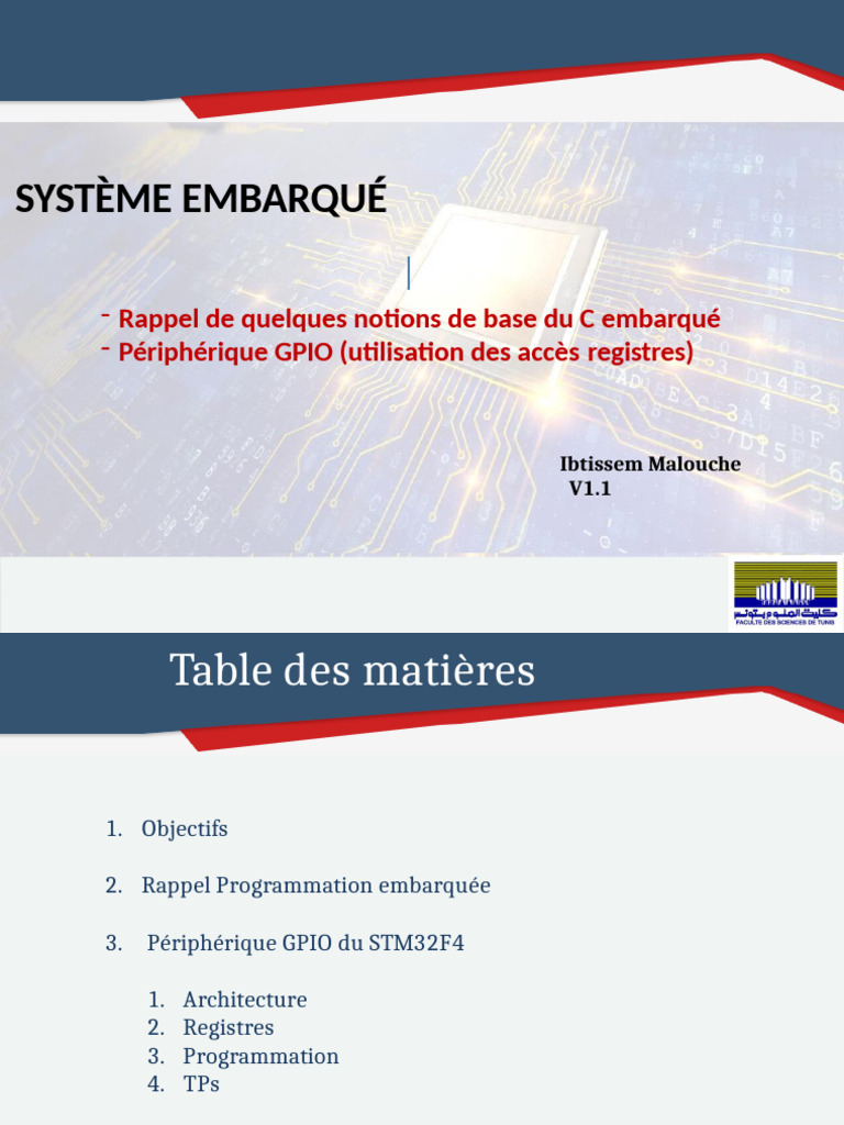2 Systèmes Embarqués GPIO Complet | PDF | Pointeur (programmation) | Entrée/Sortie
