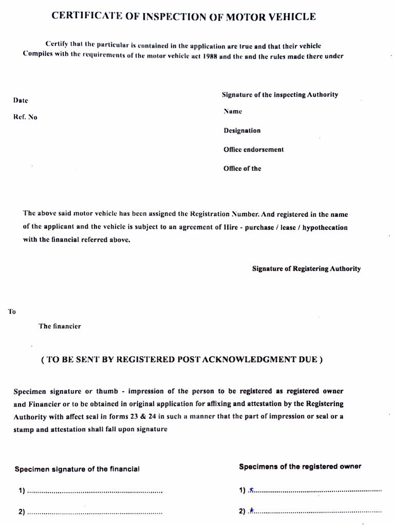 Form No 20 | PDF | Semi Trailer Truck | Wheeled Vehicles