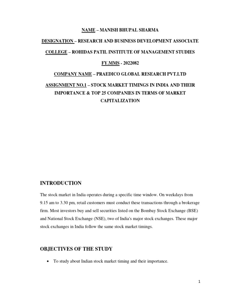 Finance Task-1 | PDF | Market Capitalization | Stocks