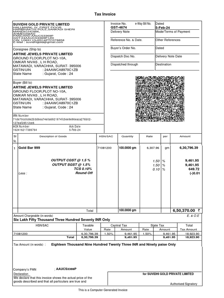 Invoice No. GST-4674 | PDF | Trade | Economies