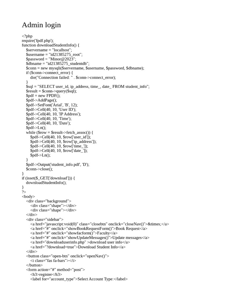 Minor Code | PDF | User (Computing) | Data Management