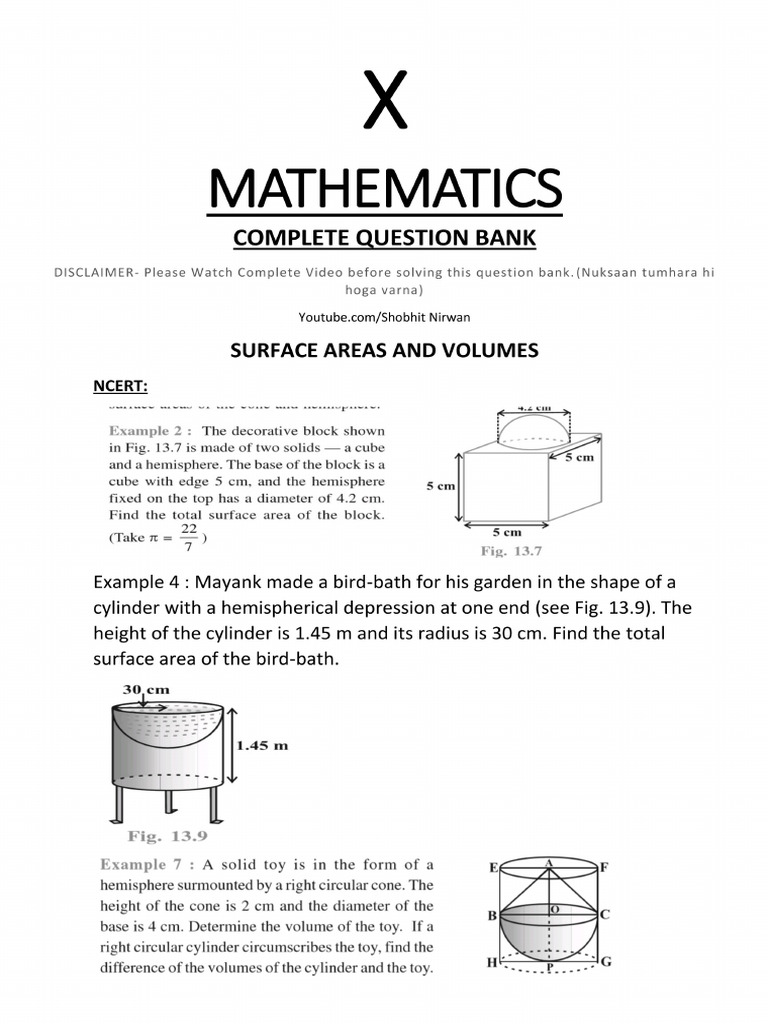surface areas and volume | PDF