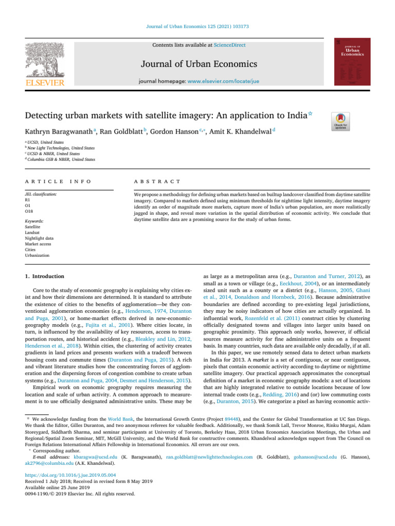 Journal of Urban Economics: Kathryn Baragwanath, Ran Goldblatt, Gordon ...