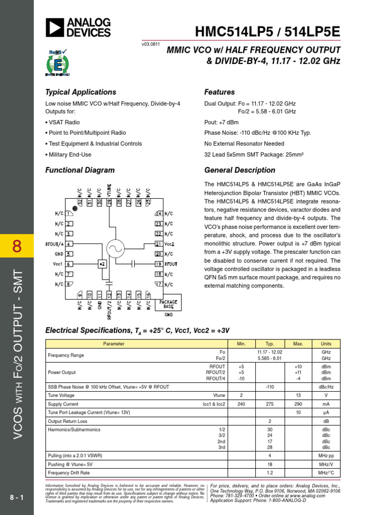HMC 514 | PDF | Electronics | Electronic Engineering