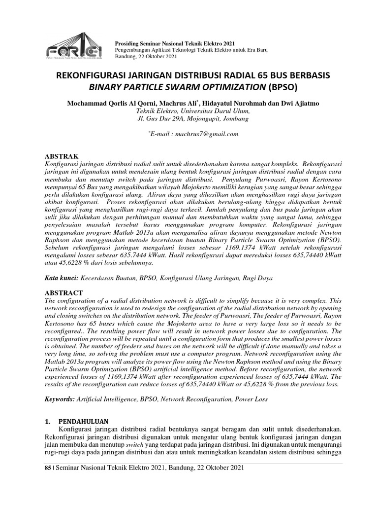 Optimasi Jaringan 65 Bus dengan BPSO | PDF