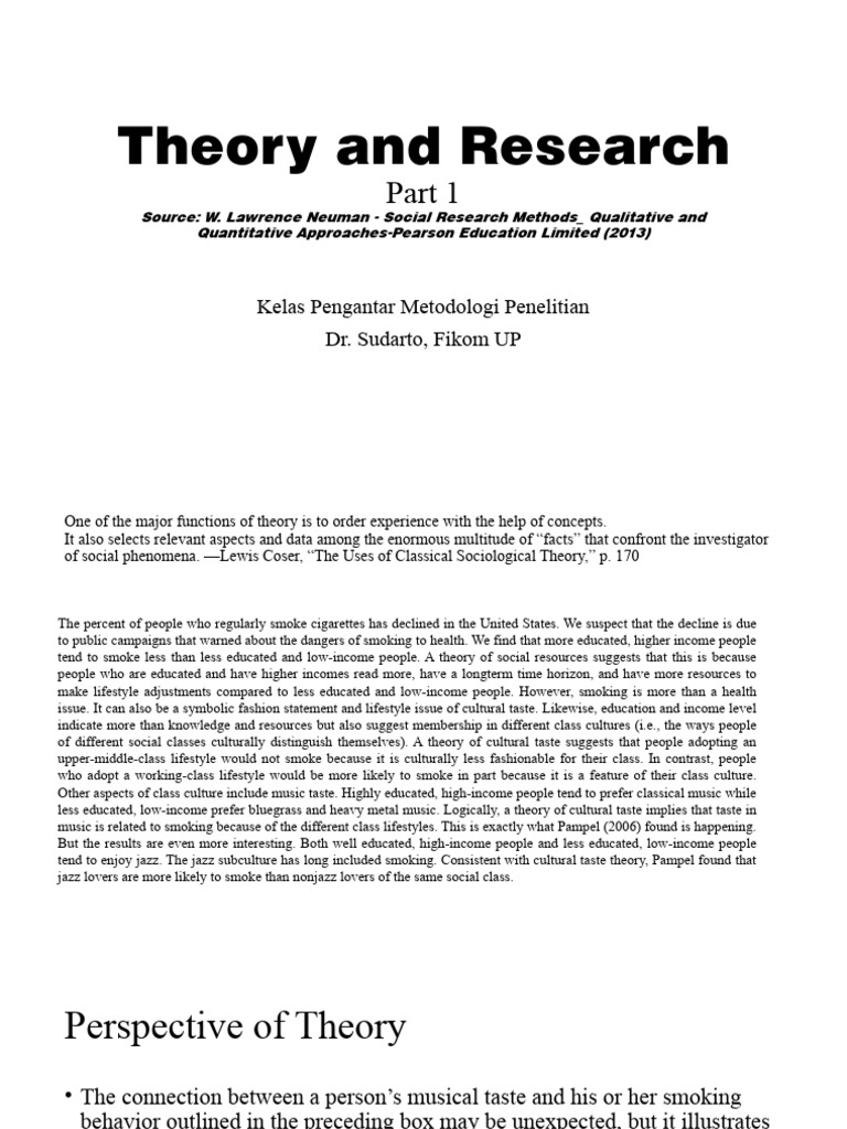 Theory & Research - Part 1-1 | PDF | Theory | Idea