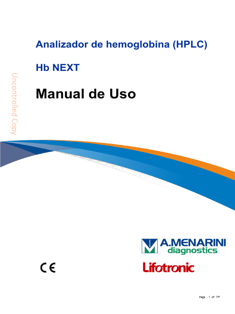 Manual de Uso del Analizador Hb NEXT | PDF | Laboratorios | Cromatografía