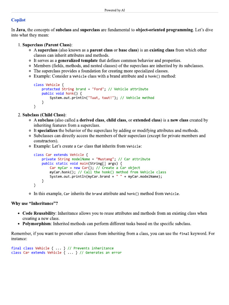 Subclass and Superclass | PDF