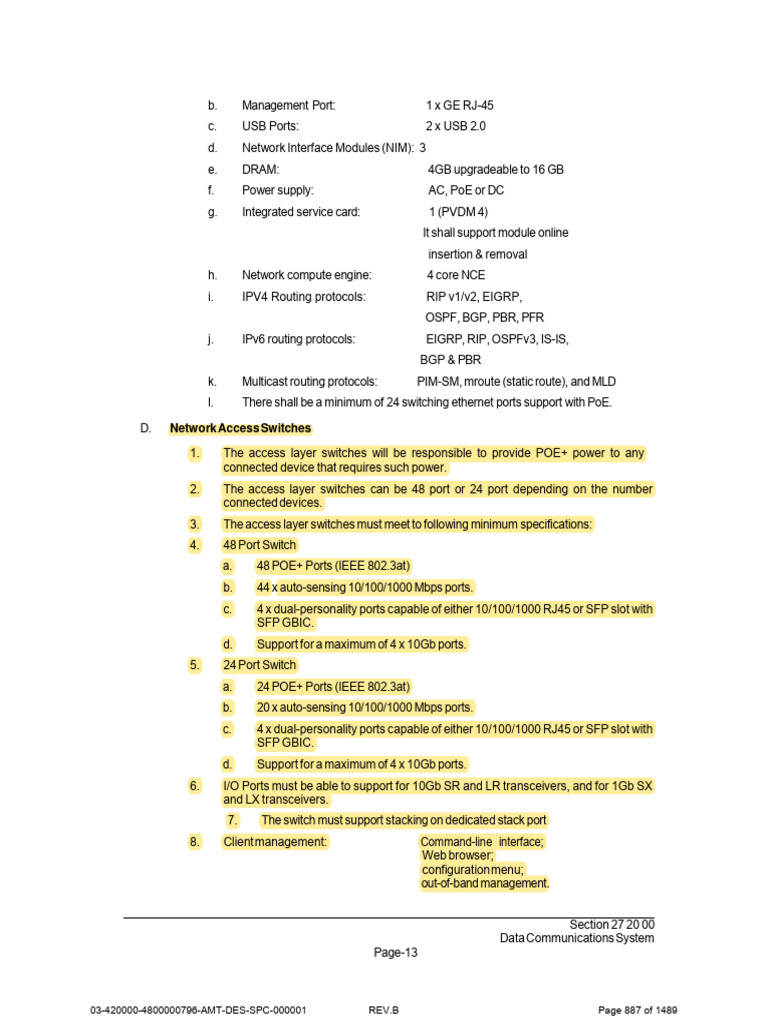 Specs Access Switch | PDF | Network Switch | Computer Network