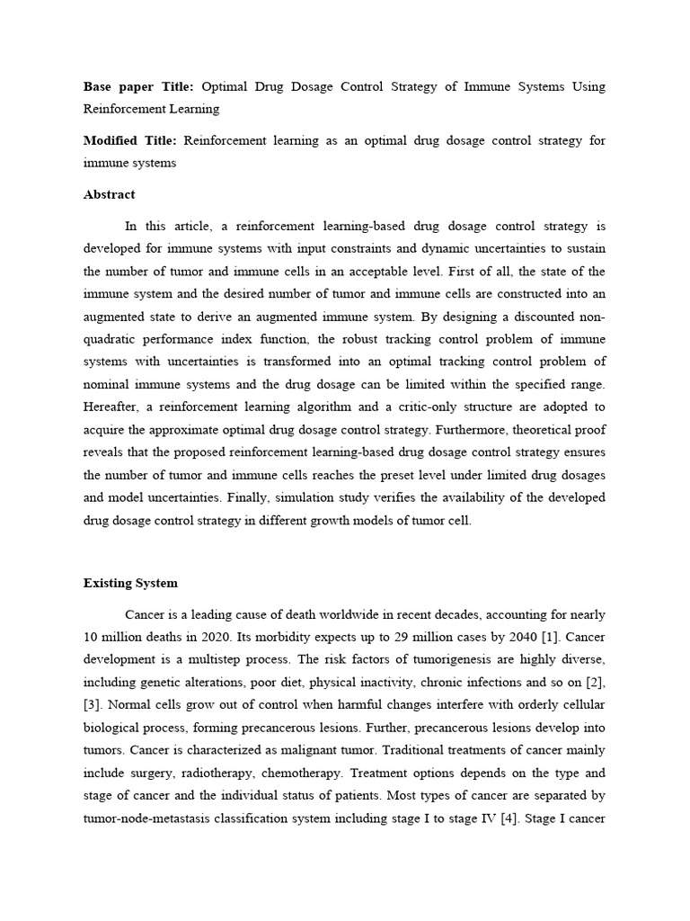 Optimal Drug Dosage Control Strategy of Immune Systems Using ...