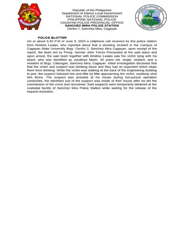 Case Folder of Elgwapo | PDF | Law Enforcement | Crime & Violence