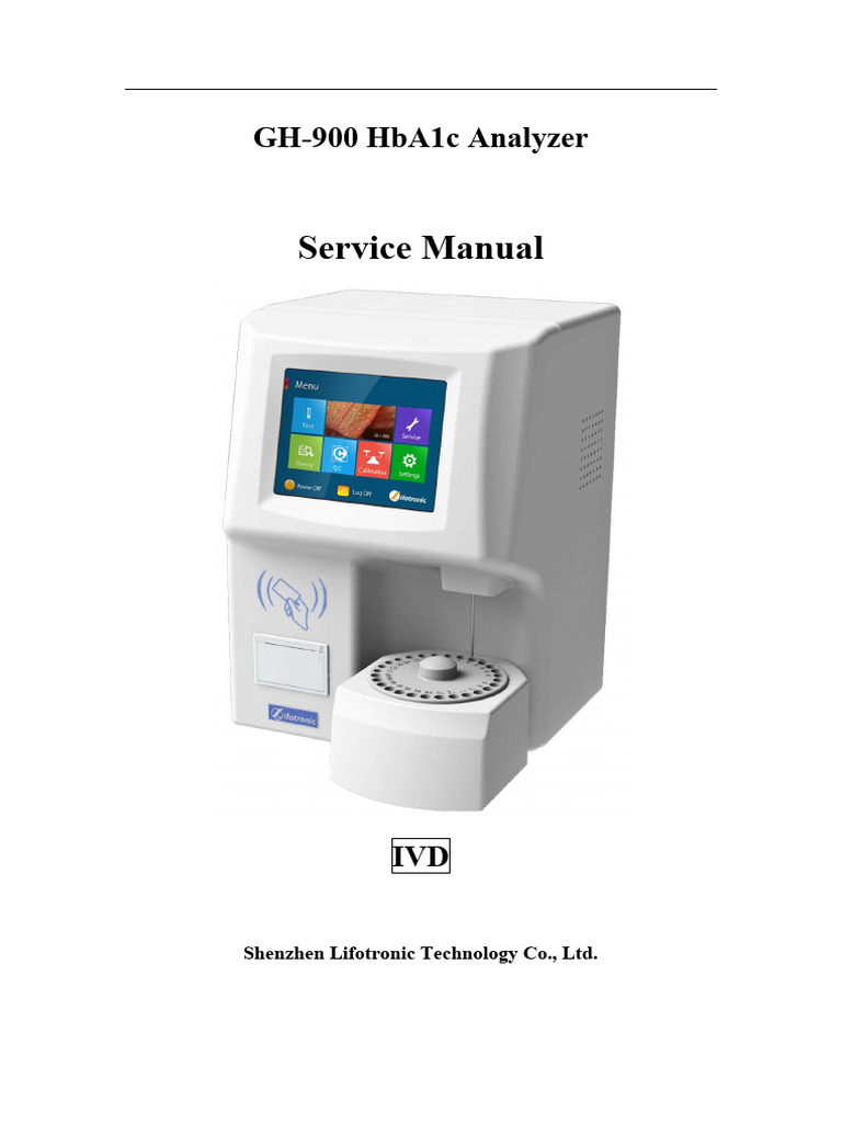 GH900 HbA1c Analyzer Service Menual | PDF | Elution | Chromatography