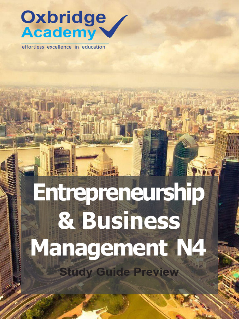Entrepreneurship Business Management n4 | PDF | Career & Growth | Business