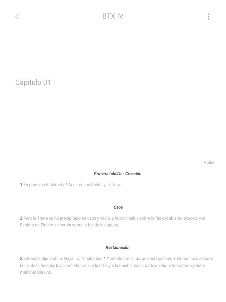 BTX Cuarta Edicion Genesis 1 - 14 | PDF