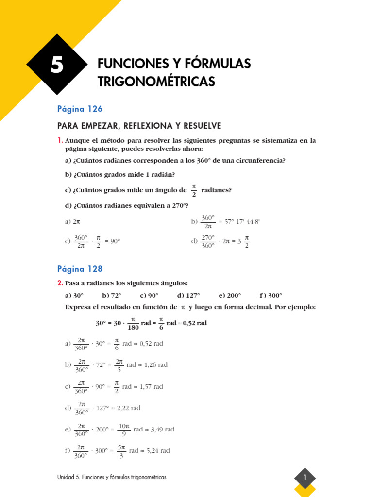 U5 Funcions Trigon. | PDF | Pi | Funciones trigonométricas