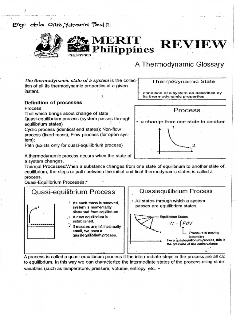 Thermodynamics Mechanical Engineering Reviewer 1 | PDF