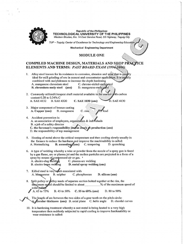 Machine Design Elements Mechanical Engineering Reviewer | PDF Machine Design Elements Mechanical Engineering Reviewer | PDF