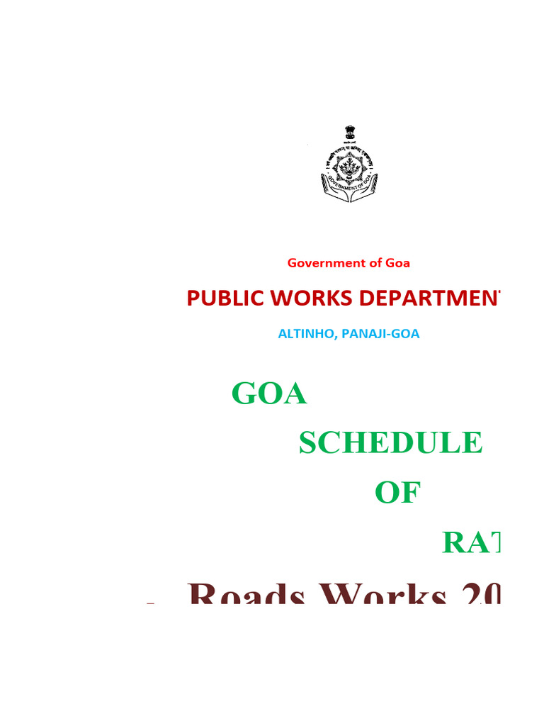 Goa Road Works Rate Schedule 2011 | PDF | Masonry | Concrete