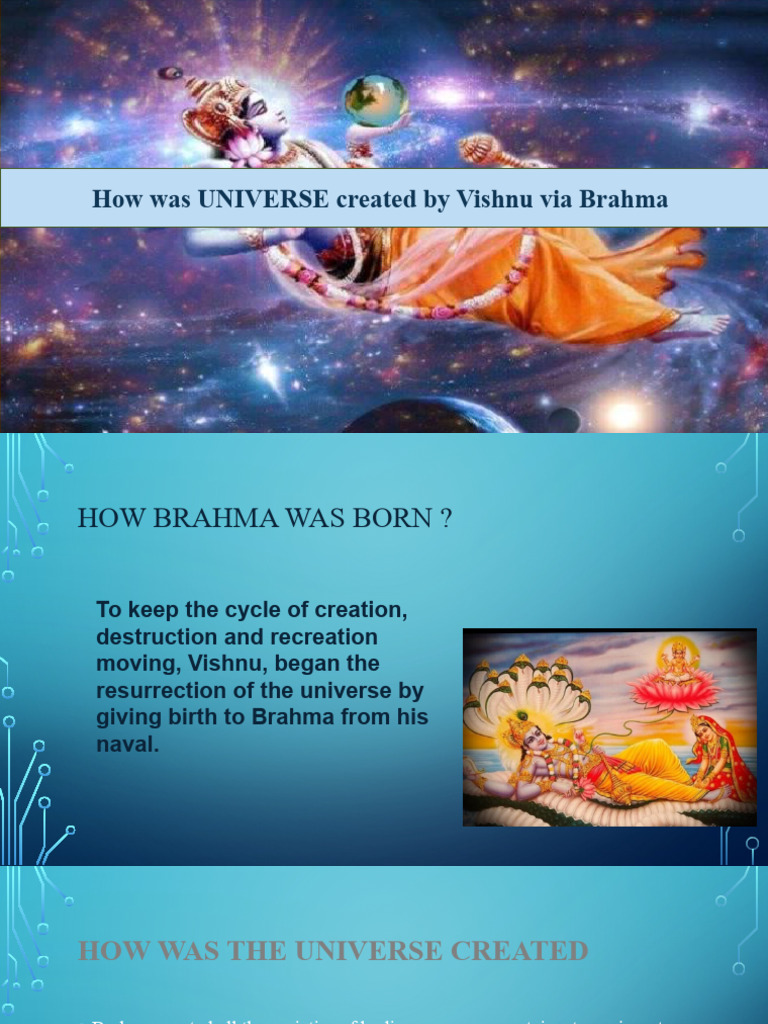 How Was UNIVERSE Created by Vishnu Via Brahma | PDF