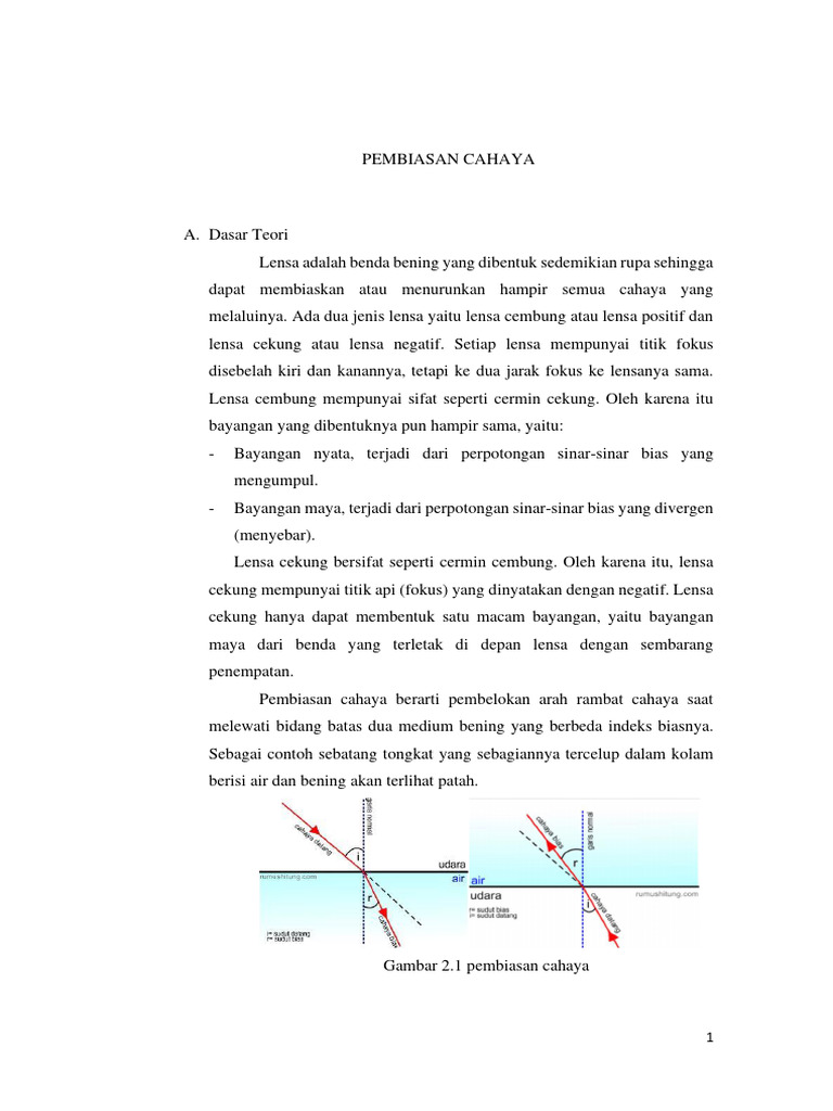 Fisdas 2 Pembiasan Cahaya | PDF