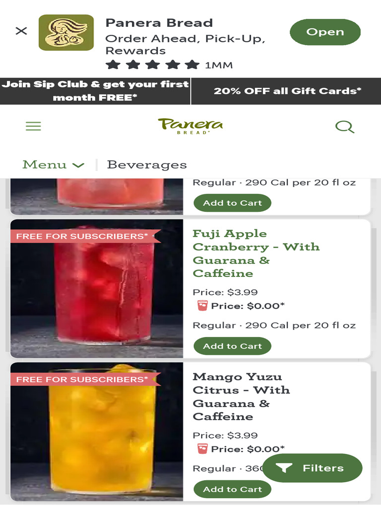 Beverages Panera Bread | PDF | Wellness