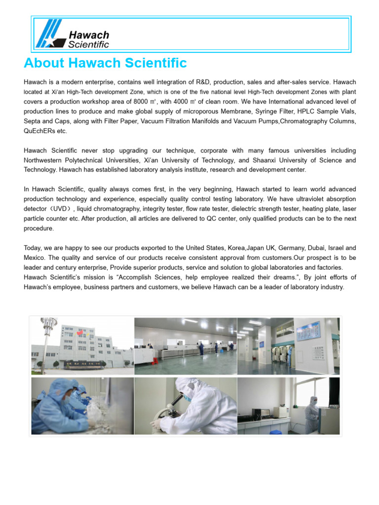 Hawach Scientific QuEChERS Products Overview | PDF