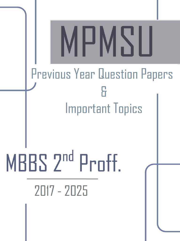 MPMSU MBBS 1st Year Previous Year Questions (2015-2023) | PDF | Common ...
