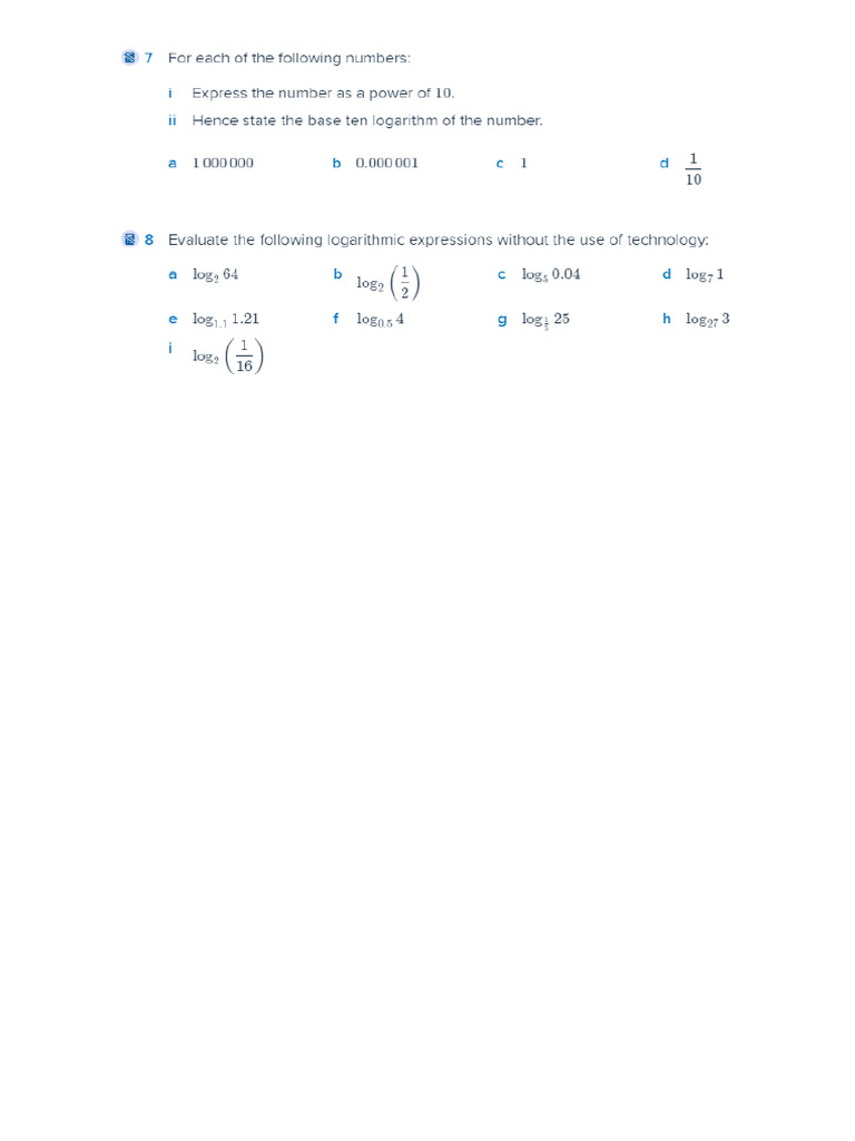 Chp9 Logarithm WS 4 | PDF