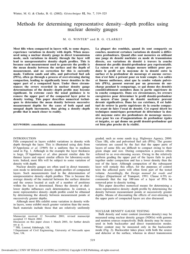 Winter, M. G. Clarke, B. G. (2002) - Methods For Determining ...