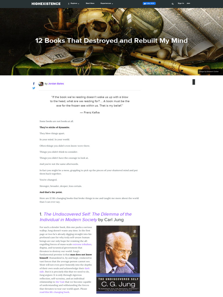 12 Life Changing Books That Destroyed and Rebuilt My Mind ...