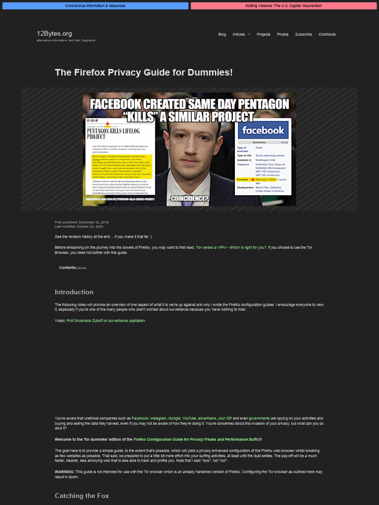 The Firefox Privacy Guide For Dummies! | PDF | Http Cookie | Directory (Computing)