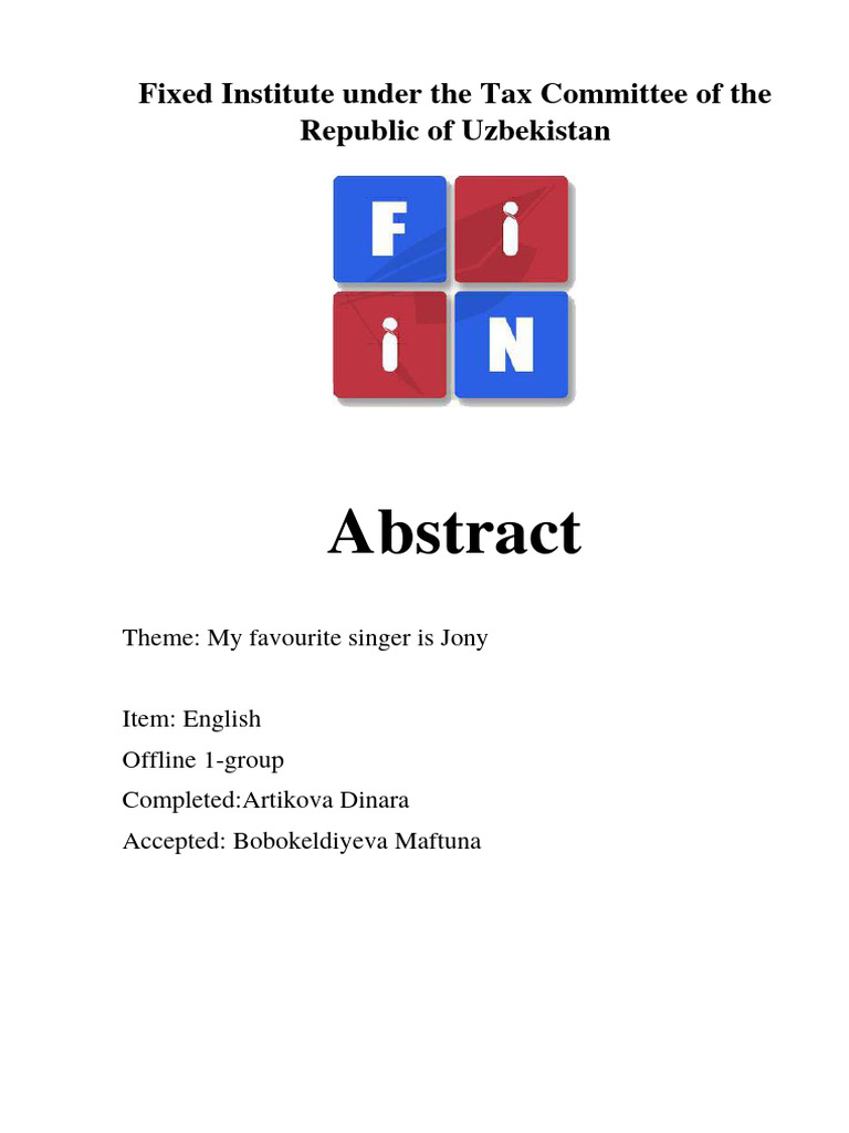 My Favourite Singer Is Jony | PDF | Art