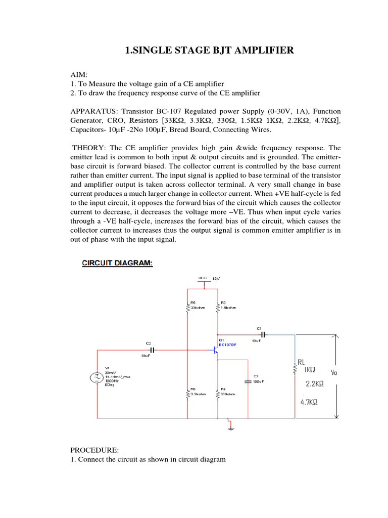 EDC II Lab Manual | Download Free PDF | Field Effect Transistor | Amplifier